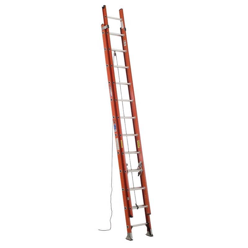 Werner 24 ft. H Fiberglass Telescoping Extension Ladder Type IA 300 lb ...