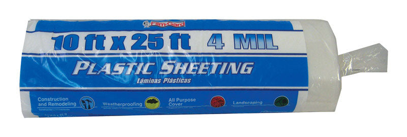 Film-Gard Plastic Sheeting 4 mil X 10 ft. W X 25 ft. L Polyethylene Cl ...