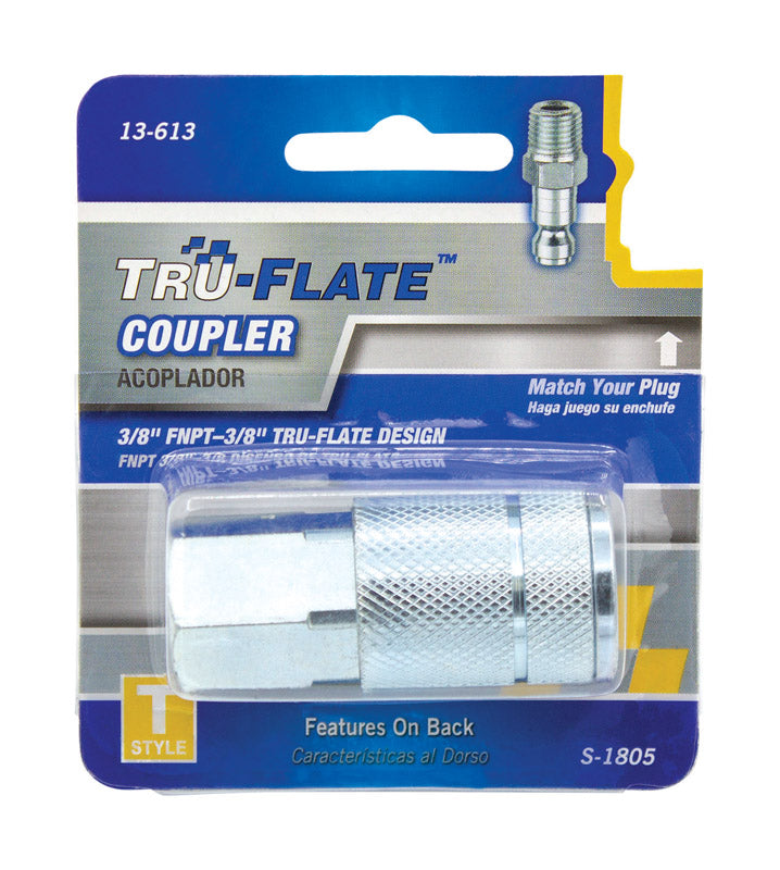 Tru-Flate Steel Air Coupler 3/8 Female 1 pc – CometWarehouse